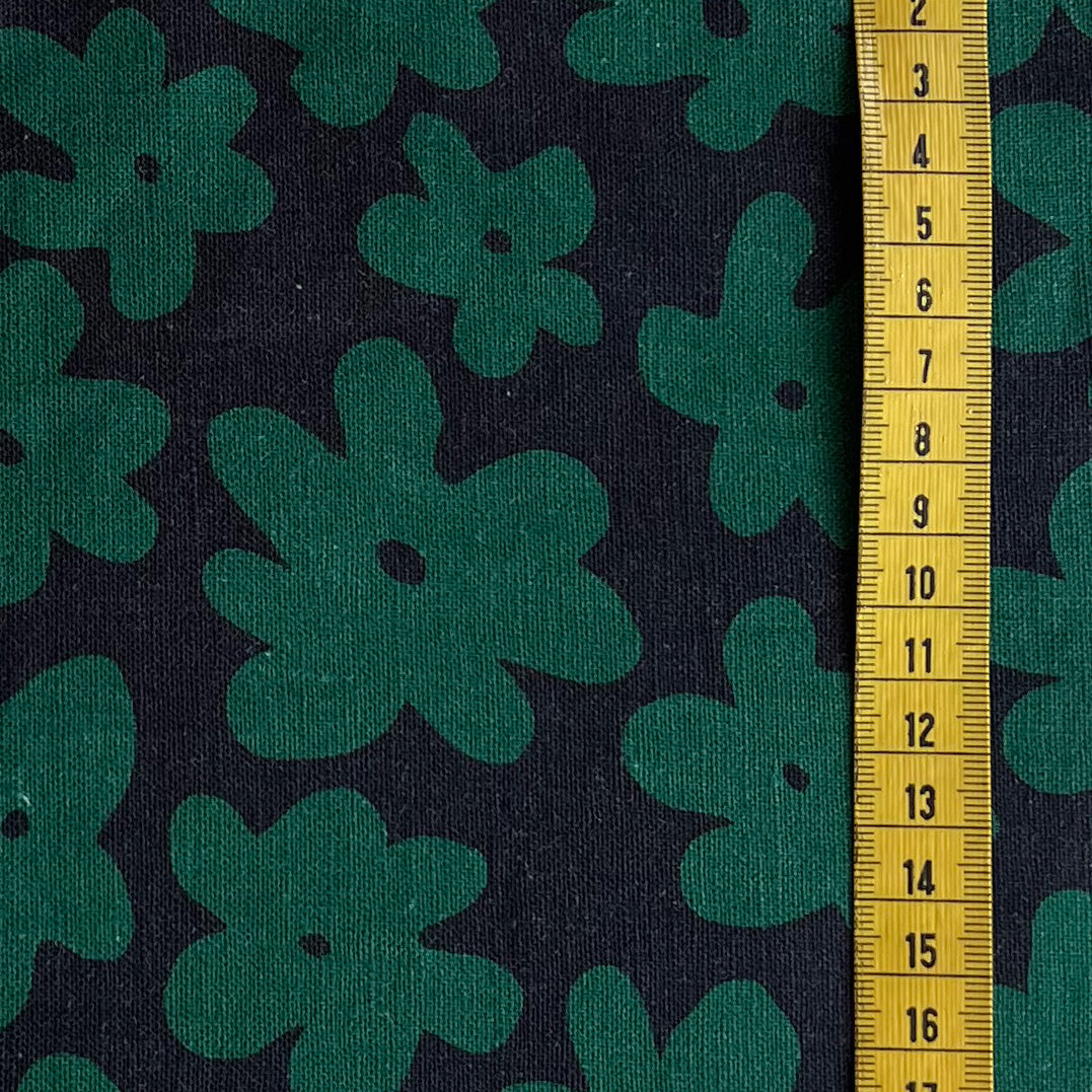 Flower Fields Fabric - Midnight & Emerald – Claire Ritchie
